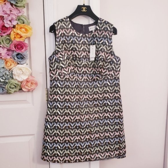 Milly | Dresses | Milly Luxury Metallic Aline Multi Dress 6 | Poshmark